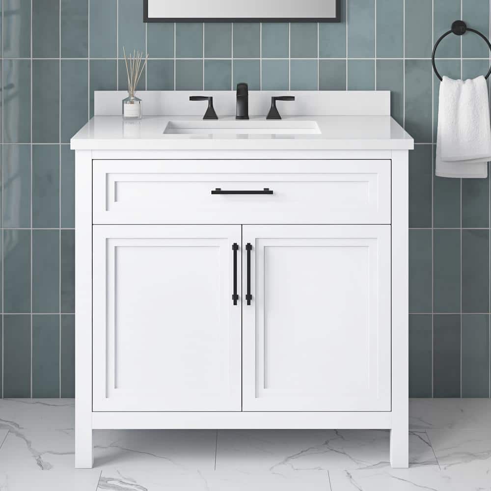 Home Decorators Collection Mayfield 36 in. Single Sink White Bath ...