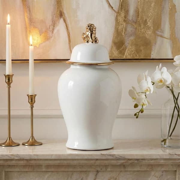 Reviews for Liv & Skye Brown 11.75 in. Ceramic Chinoiserie Bird and ...