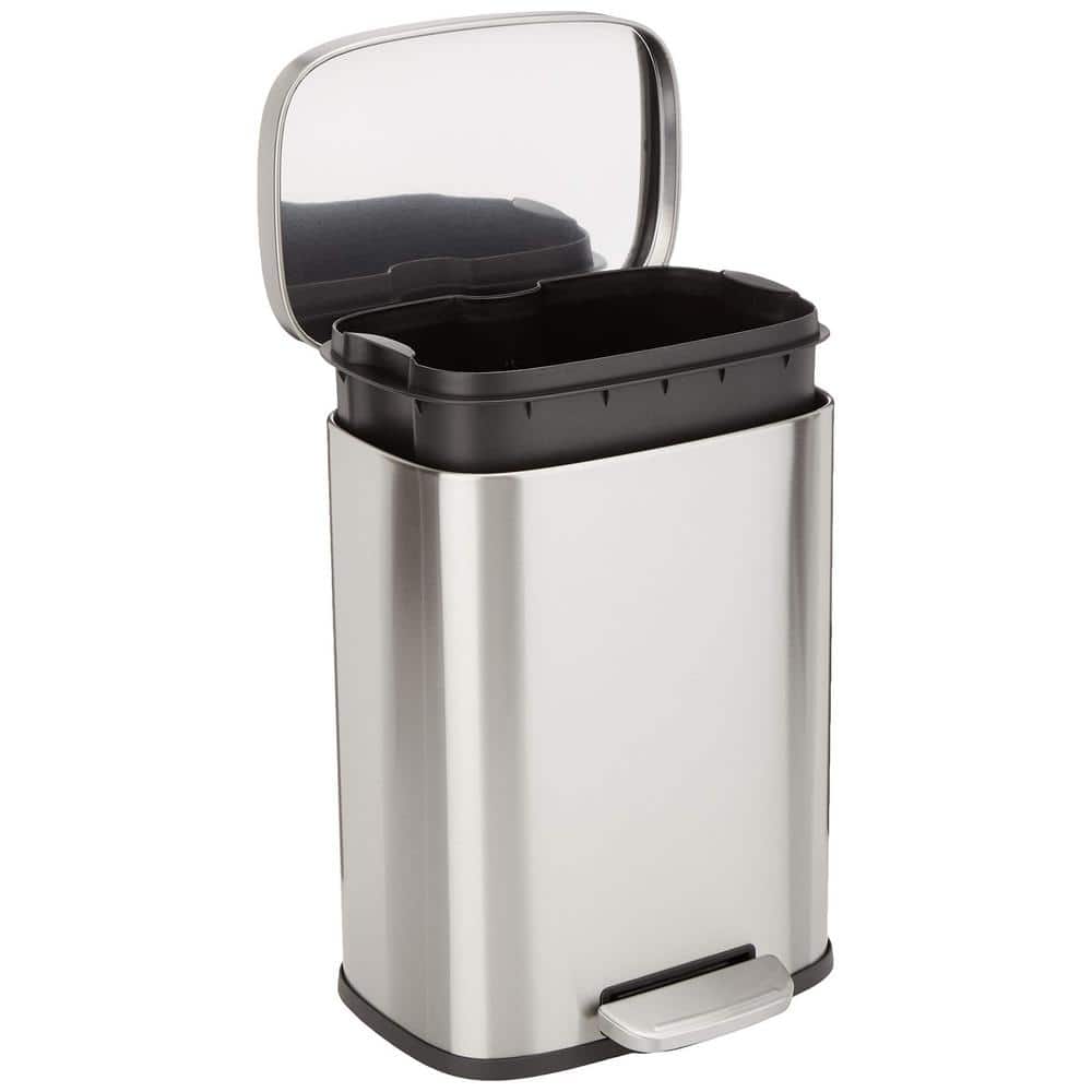 FAWEY TRED INC 3.1 Gal. sliver Rectangular Metal Household Trash Can ...