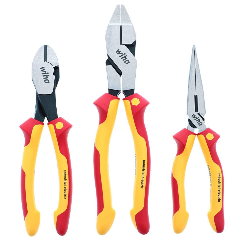 Wiha 1000-Volt Insulated Industrial Grip Pliers and Cutters Set (3 ...