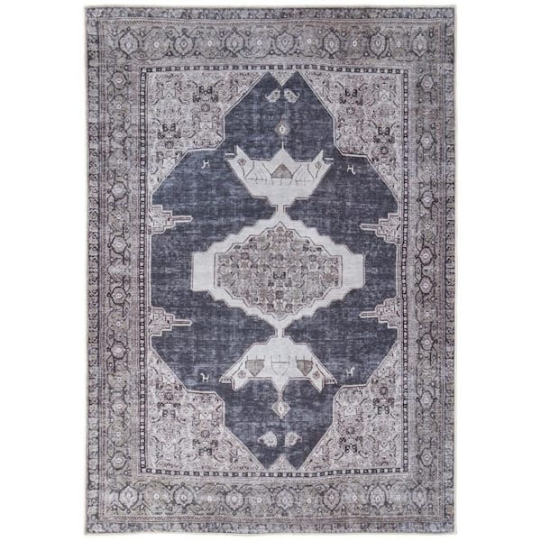 HomeRoots 5 ft. x 8 ft. Gray, Taupe, Ivory Abstract Area Rug 2000567638 ...
