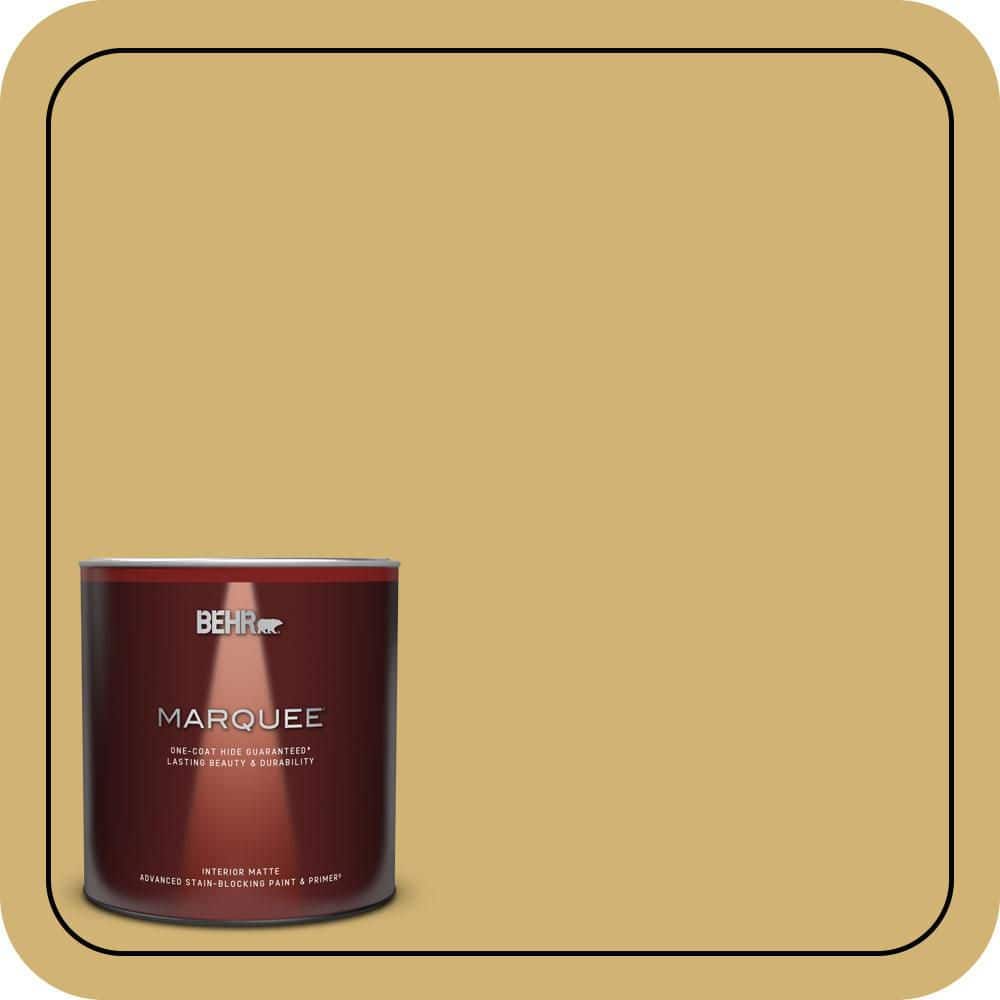 BEHR MARQUEE 1 qt. #M320-5 Dried Chamomile Matte Interior Paint ...