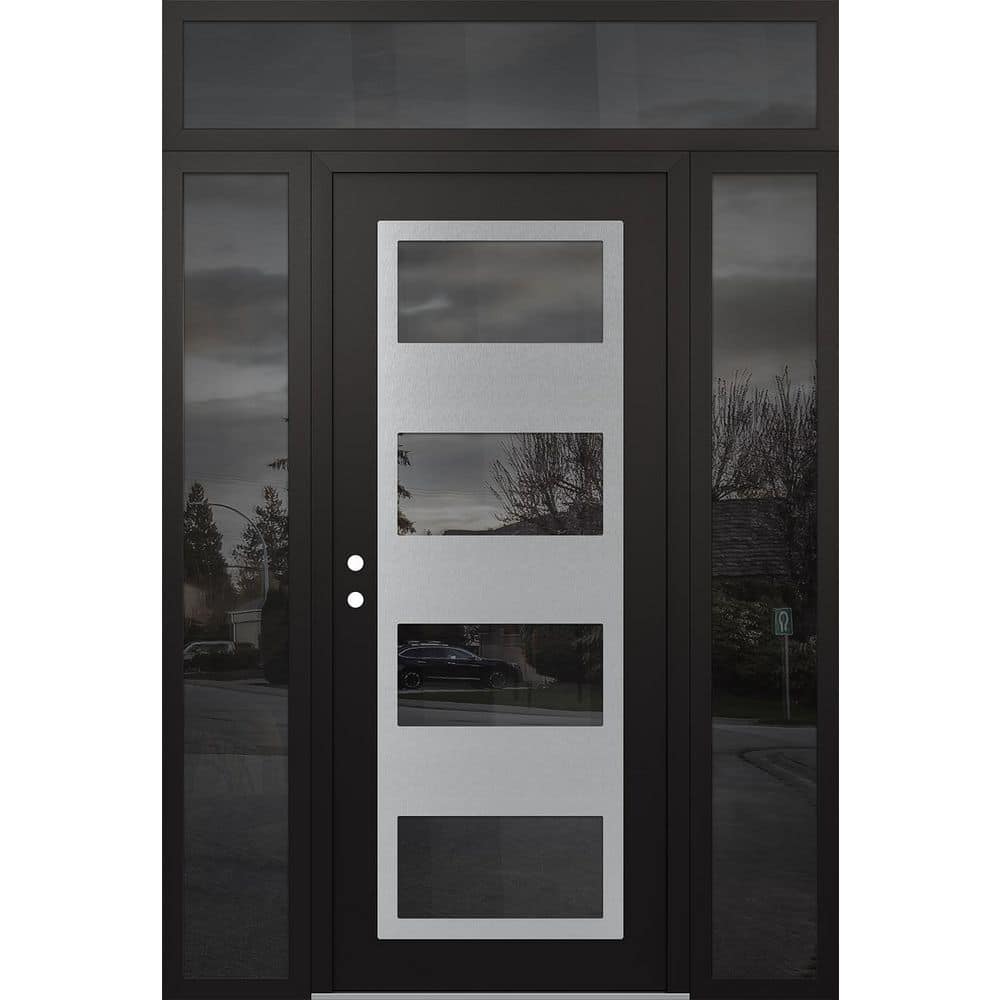 Tessari Doors C2 64 in. x96 in.Silver P Right-Hand/Inswing Mirrored ...