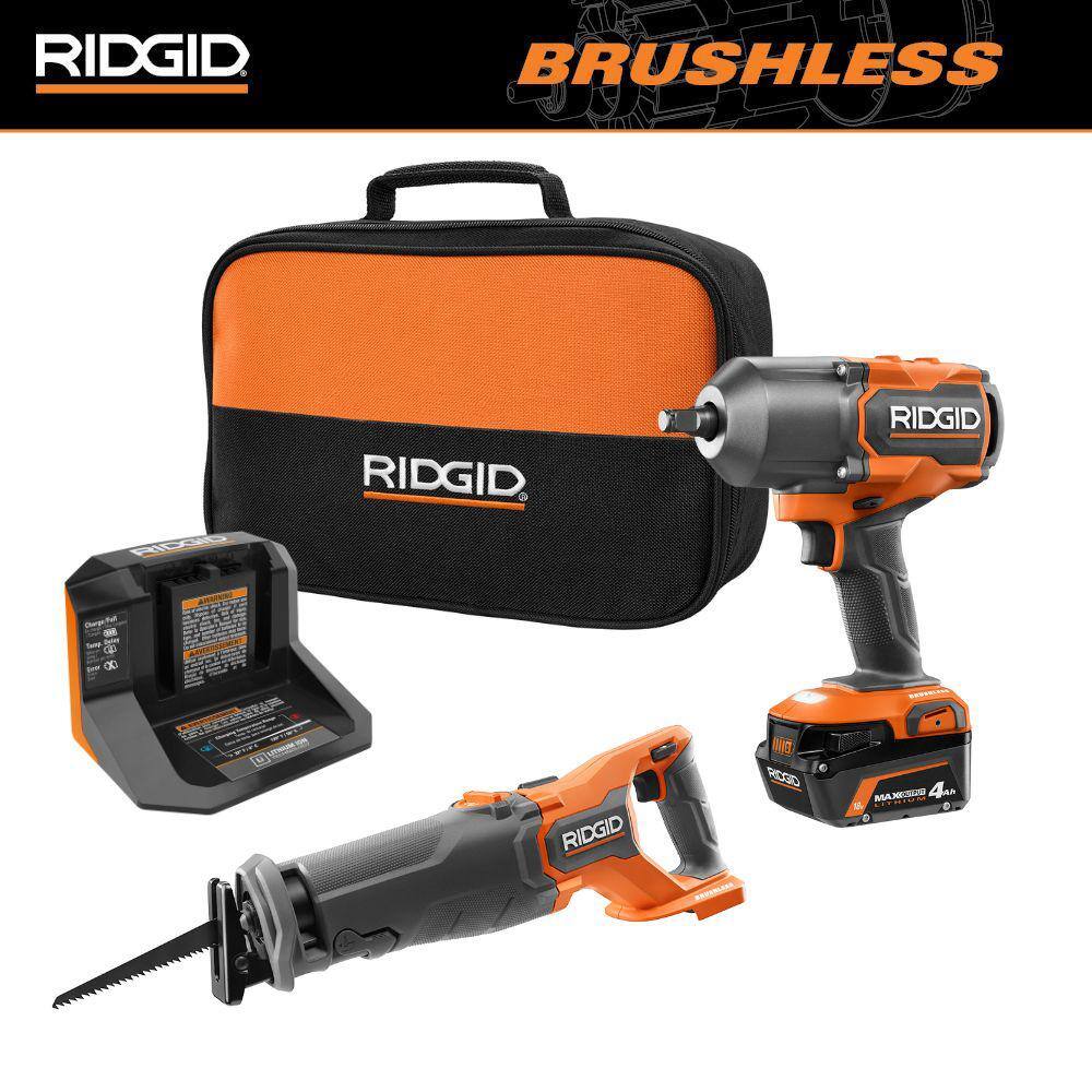 Reviews for RIDGID 18V Brushless Cordless 2-Tool Combo Kit with High ...