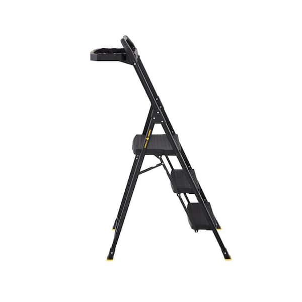 Gorilla Ladders 3 Step Pro Grade Steel Step Stool Project Ladder 300 lbs. Load Capacity Type IA Duty Rating 9ft. Reach Height GLHD 3T The Home Depot
