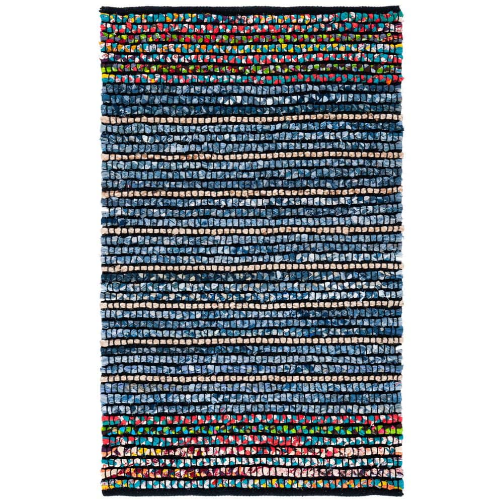 SAFAVIEH Cape Cod 4 ft. x 6 ft. Natural/Blue Multicolor Gradient Area ...