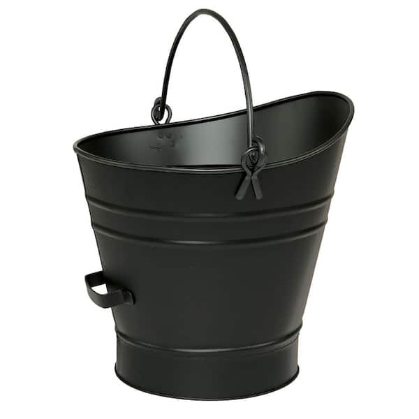 ACHLA DESIGNS Traditional Galvanized Steel Round Small Pellet Bucket w ...