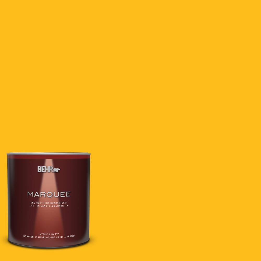 BEHR MARQUEE 1 qt. #P290-7 Laser Lemon Matte Interior Paint & Primer ...