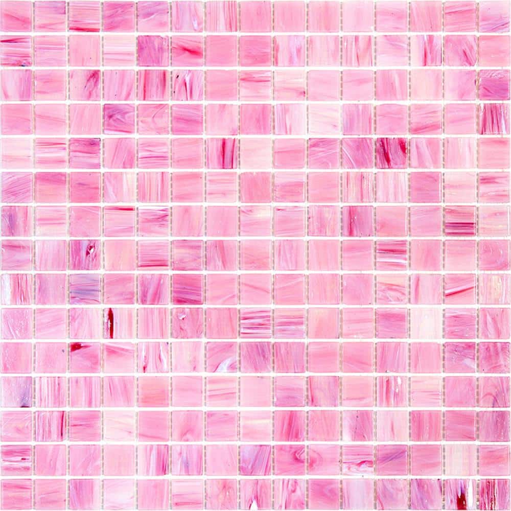 Apollo Tile Celestial Glossy Light Red 12 in. x 12 in. Glass Mosaic ...