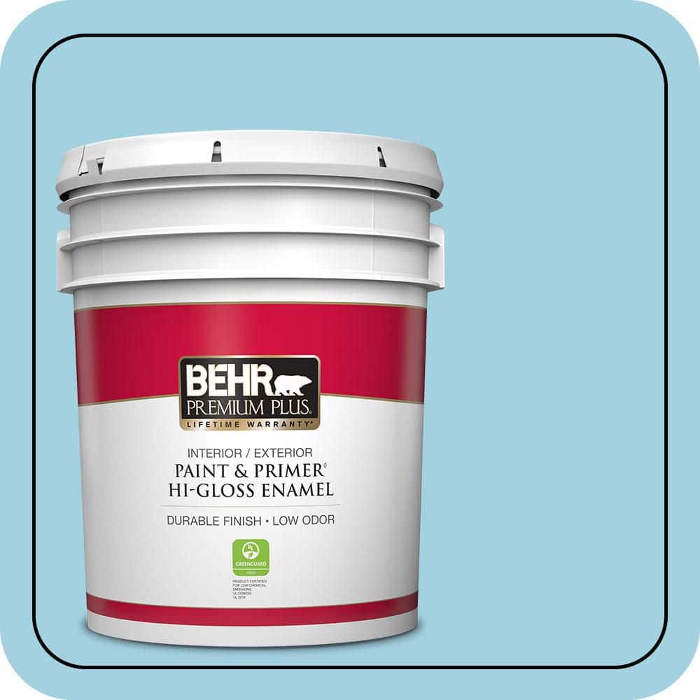 BEHR PREMIUM PLUS 5 gal. #M480-3 Bengal Blue Hi-Gloss Enamel Interior ...