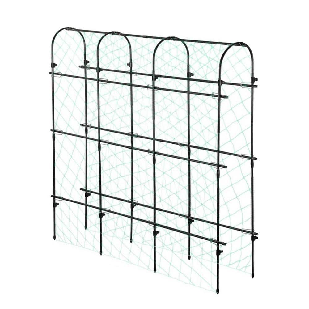 Mr. Garden 63 in. L x 15 in. W x 55 in. H U-Shaped Metal Garden Trellis ...