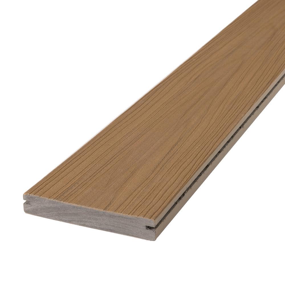 Deckorators Summit 1 in. x 6 in. x 16 ft. Terra Brown Grooved Edge ...
