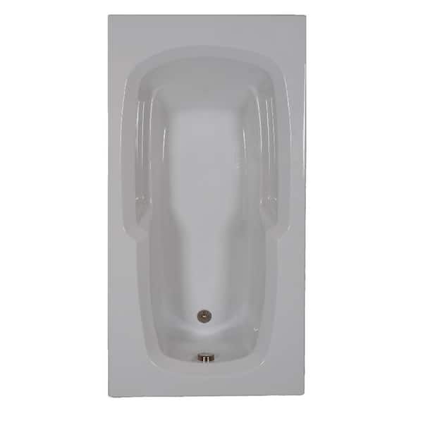 Comfortflo 60 in. x 32 in. Acrylic Rectangular Drop-in Soaking Bathtub ...