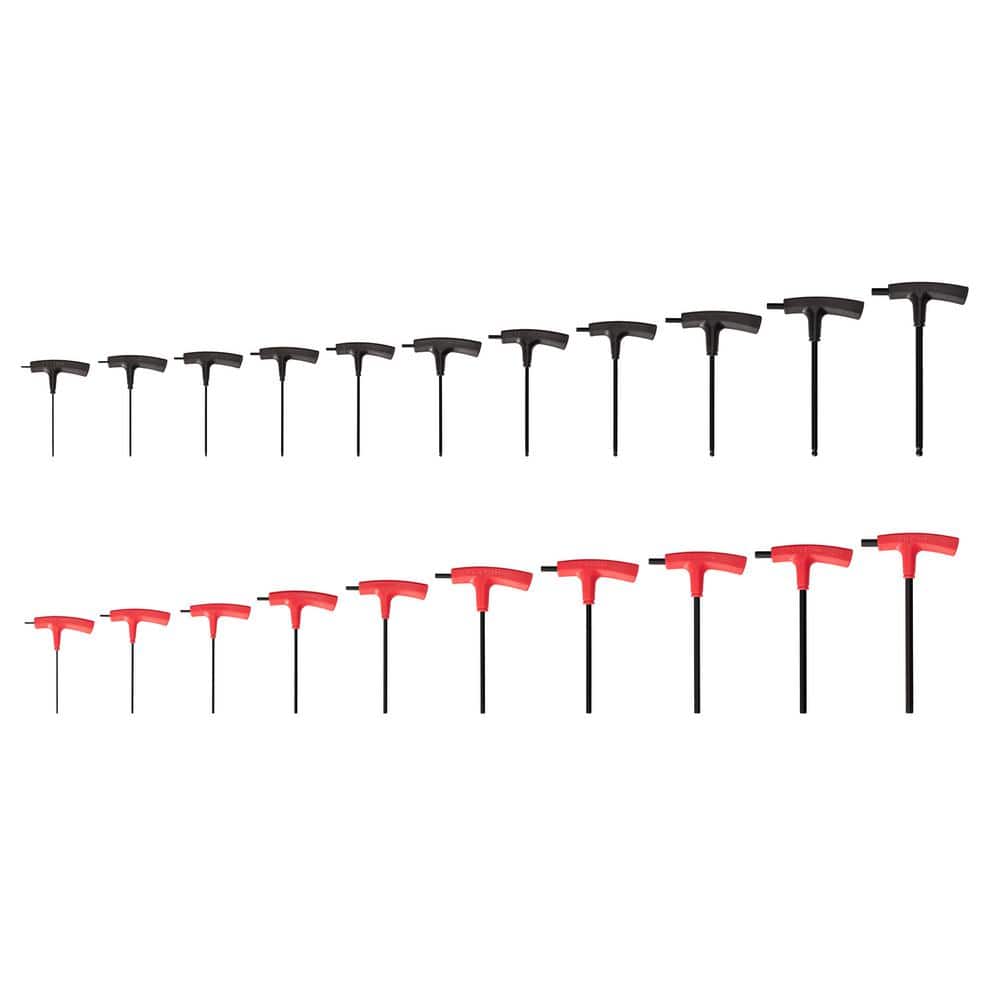 TEKTON Flat End Hex T-Handle Key Set, 21-Piece (5/64-3/8 in., 2-10 mm ...