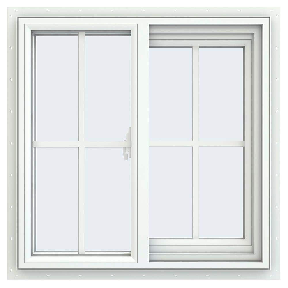 JELD-WEN 23.5 in. x 23.5 in. V-2500 Series White Vinyl Right-Handed ...