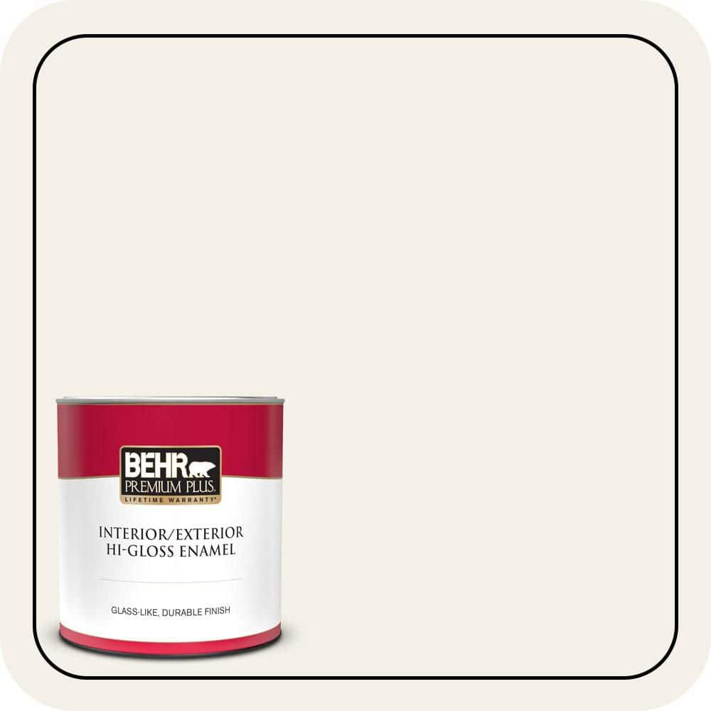 BEHR PREMIUM PLUS 1 qt. #T16-17 Ivory Keys Hi-Gloss Enamel Interior ...