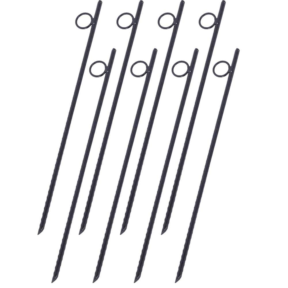 WRIGHTMASTER 8-Piece Heavy Duty Steel Rebar Stake Heavy Duty Tent ...