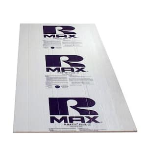 RMAX Pro Select R-Matte Plus-3, 0.5 in. x 48 in. x 8 ft. R-3.2 ISO Rigid Foam Board Insulation ...