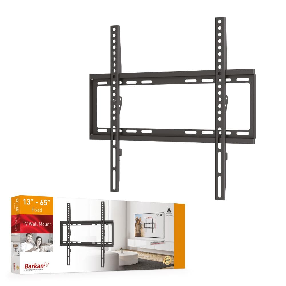 Barkan a Better Point of View Barkan TV Wall Mount, 13-65 in. Fixed Flat / Curved Screen Bracket ...