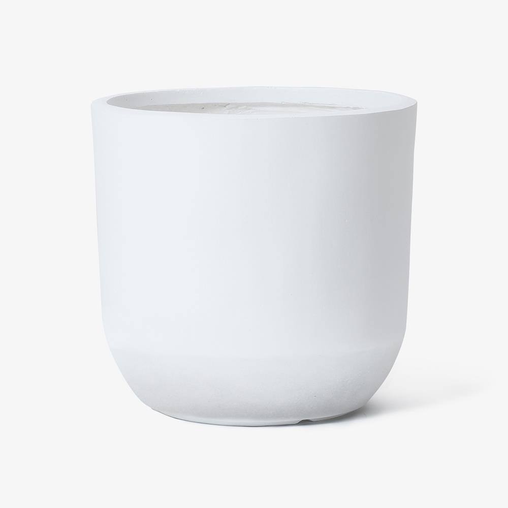 LuxenHome 14.6 in. W x 13.8 in. H White Ceramic Individual Pot WHPL1975 ...