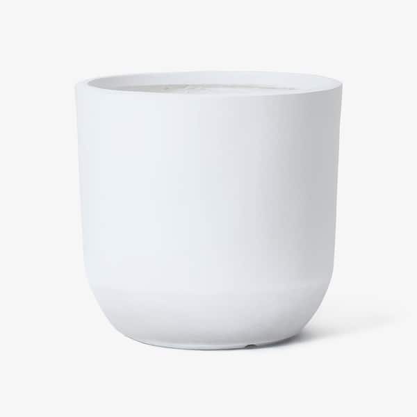 LuxenHome 14.6 in. W x 13.8 in. H White Ceramic Individual Pot WHPL1975 ...