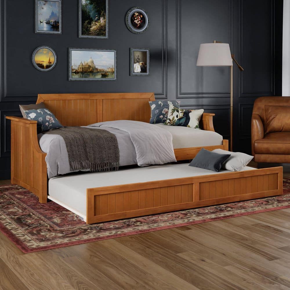 AFI Cambridge Light Toffee Natural Bronze Twin Solid Wood Daybed with ...