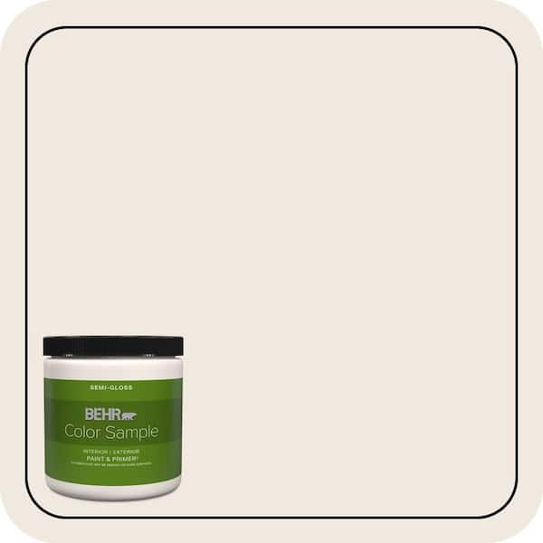 BEHR PREMIUM PLUS 8 oz. #720C-1 White Truffle Semi-Gloss Interior ...