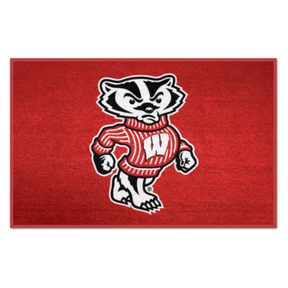 FANMATS Wisconsin Badgers Red 2 ft. x 3 ft. Starter Mat Area Rug 36729 ...