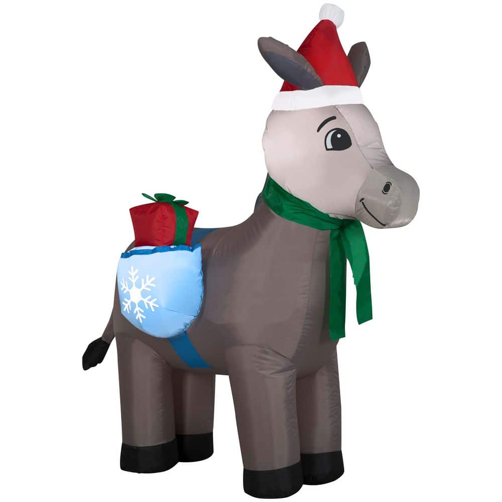 Gemmy 5 ft. H x 2.1 ft. W Airblown Donkey Christmas Inflatable G-119114 ...