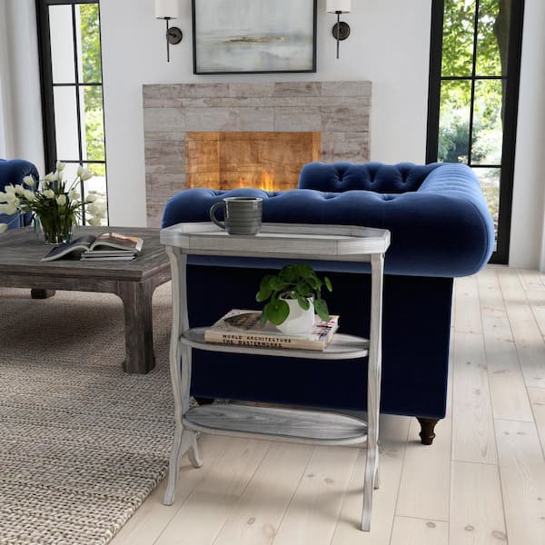 Butler Specialty Company Hadley 22 in. W Gray Octagonal Wood 3 Tier End ...