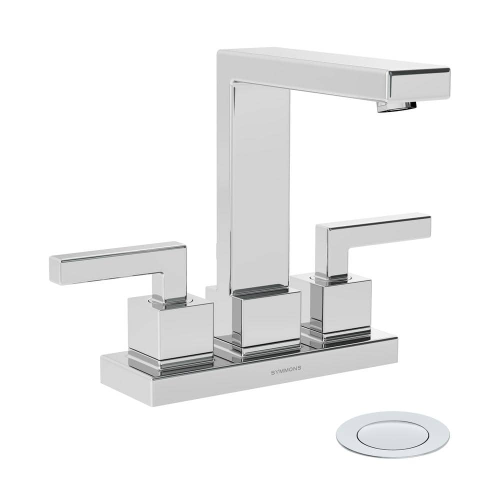 Symmons Duro 4 in. Centerset 2-Handle High Arc Bathroom Faucet with ...