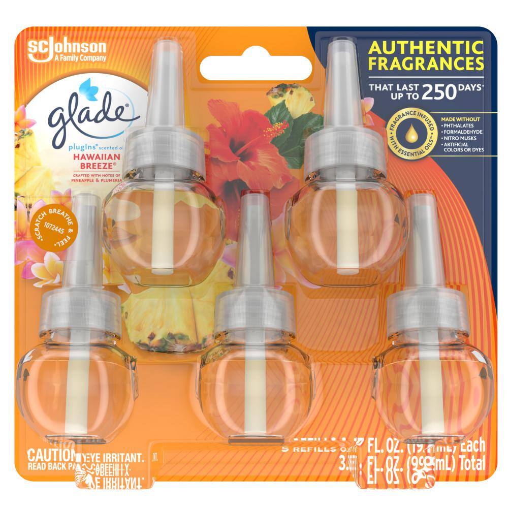 Glade 3.35 fl. oz. Hawaiian Breeze Scented Oil Plug-In Air Freshener ...
