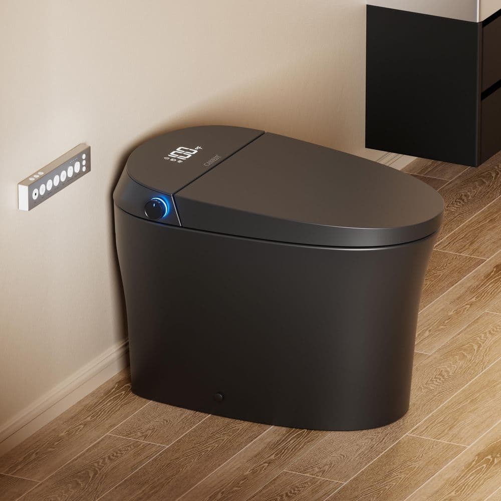 Casta Diva Designer Black Elongated Electric Bidet Toilet 1.08/1.45 GPF ...