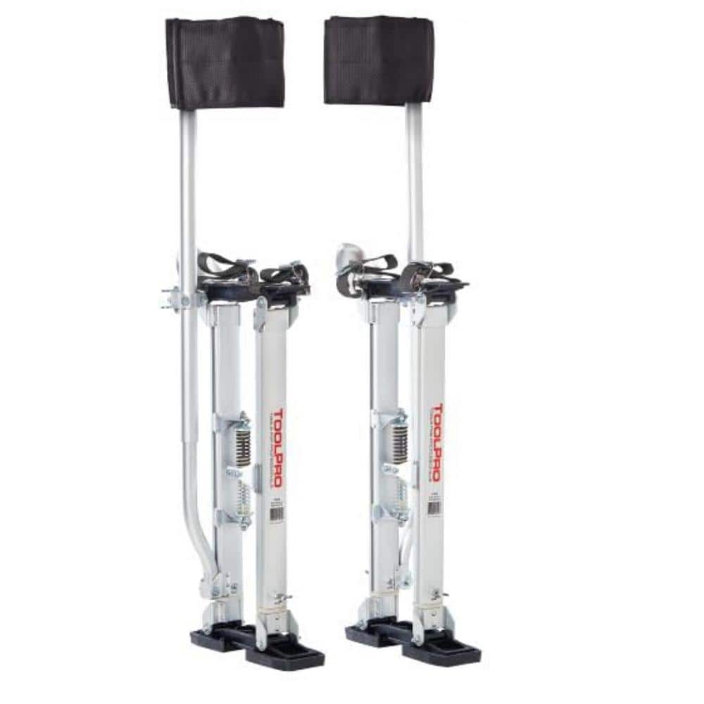 ToolPro 24 in. to 40 in. Aluminum Drywall Stilts with Soft Straps ...
