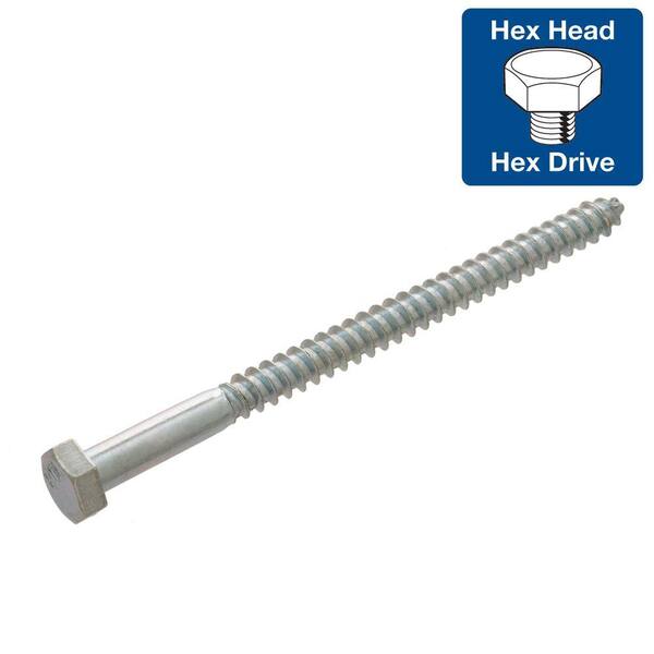 Everbilt 1/2 in. x 5 in. External Hex Hex-Head Lag Screws (25-Pack ...