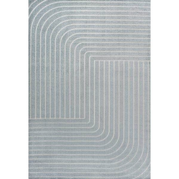 JONATHAN Y Odense High-Low Minimalist Angle Geometric Light Blue/Cream ...