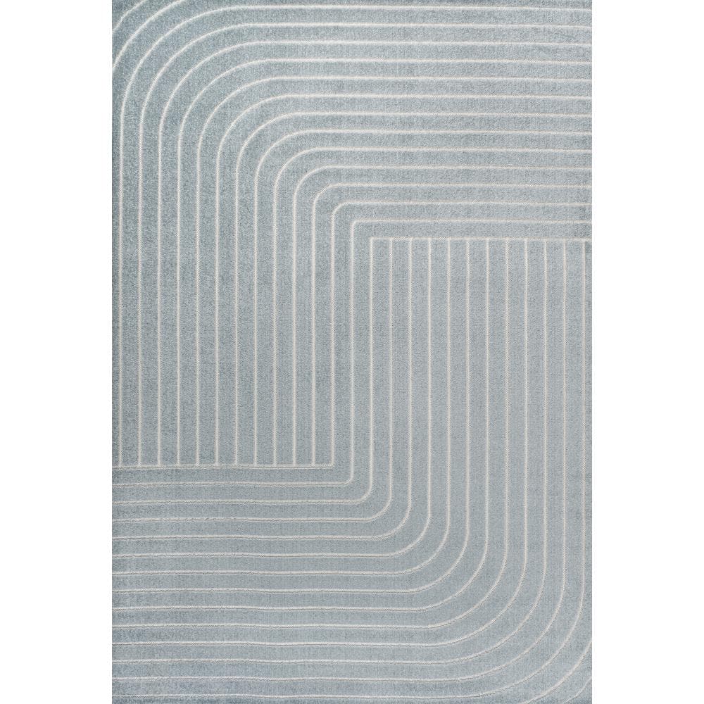 JONATHAN Y Odense High-Low Minimalist Angle Geometric Light Blue/Cream ...