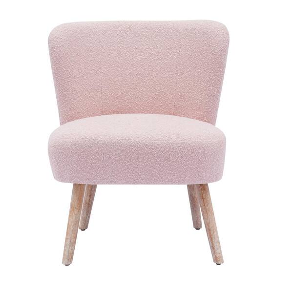 Westin Furniture 25 Wide Water and Stain Resistant Boucle Upholstered Accent Chair Peach