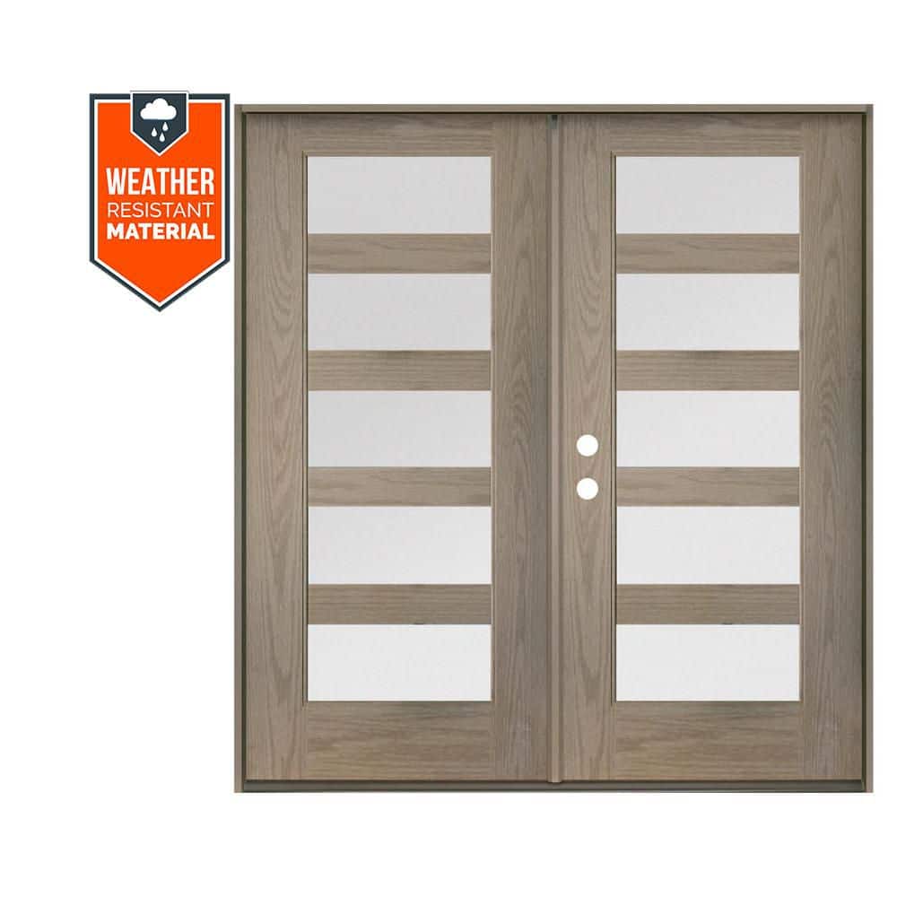 Krosswood Doors Modern 72 in. x 79 in. 5-Lite Right-Active/Inswing ...