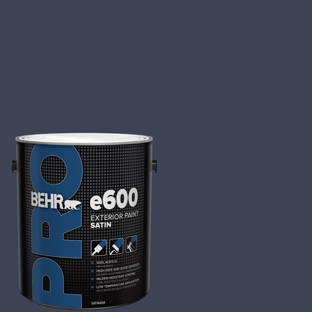 BEHR PRO 1 gal. #HDC-CL-26A Indigo Ink Satin Exterior Paint PR64301 ...