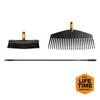 Fiskars 3-Piece Quikfit Leaf Rake and Broom Attachments Garden Tool Set ...