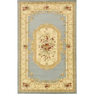 Unique Loom Versailles Henry Light Blue 2' 2 x 3' 0 Area Rug 3129893 ...