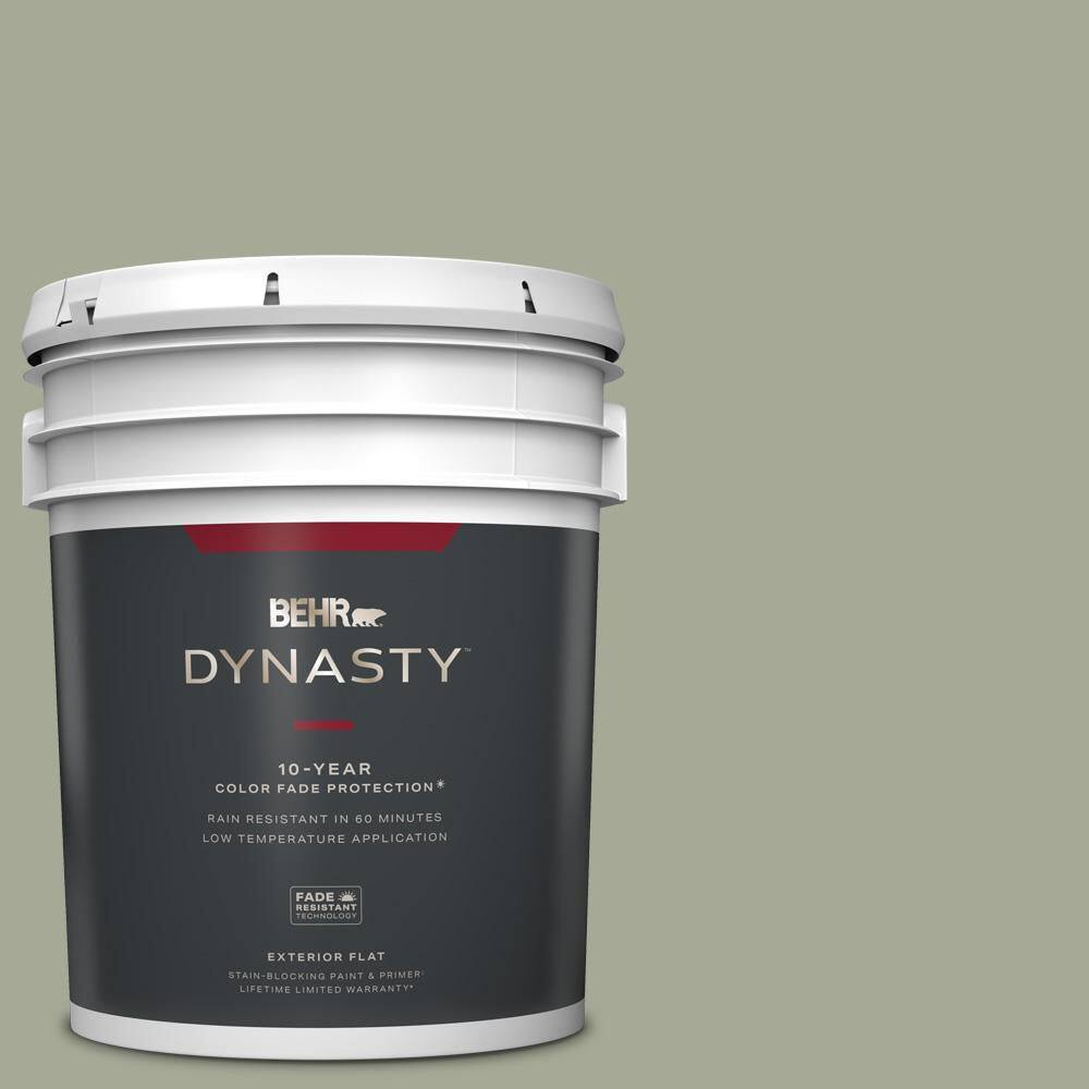 BEHR DYNASTY 5 gal. #PPU10-16 Simply Sage Flat Exterior Stain-Blocking ...