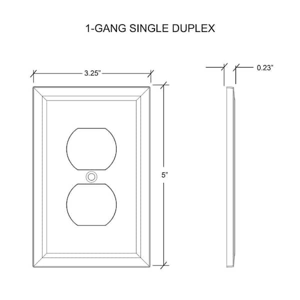 Outlet Cover Dimensions Standard Candler Duplex Outlet Wall Plate