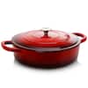 Crock-Pot Artisan 5 qt. Round Enameled Cast Iron Braiser Pan with Self ...