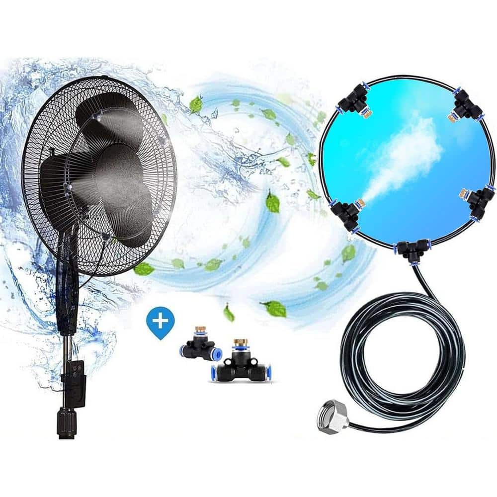 Misopily 13 ft. Misting Fan Kit for Outside Patio with 6 Nozzles ...
