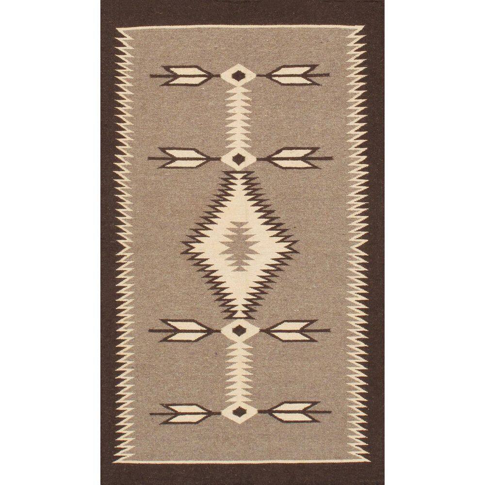 Pasargad Home Tuscany Mocha/Brown 3 ft. x 5 ft. Geomatric Area Rug PNT ...