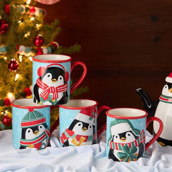 Certified International Christmas Whimsy Penguin 18 oz. Assorted Colors ...