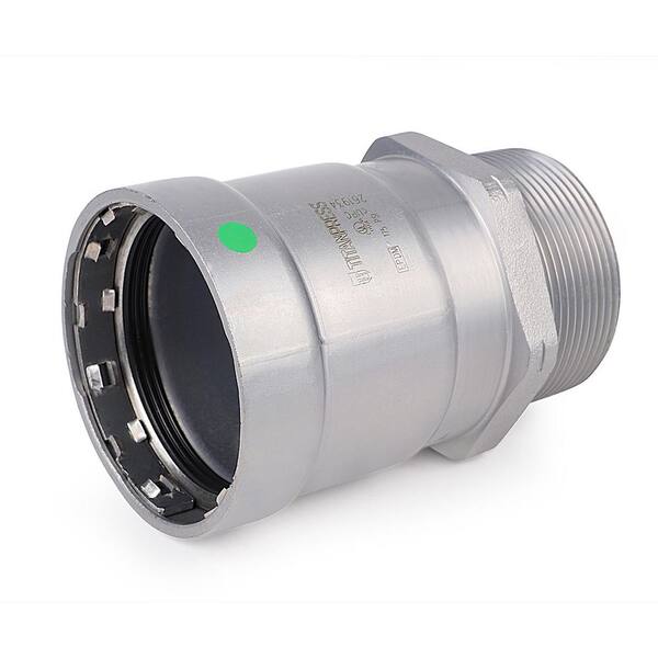 T TITANPRESS 2 in. Carbon Steel Press x MPT Male Adapter EPDM ...