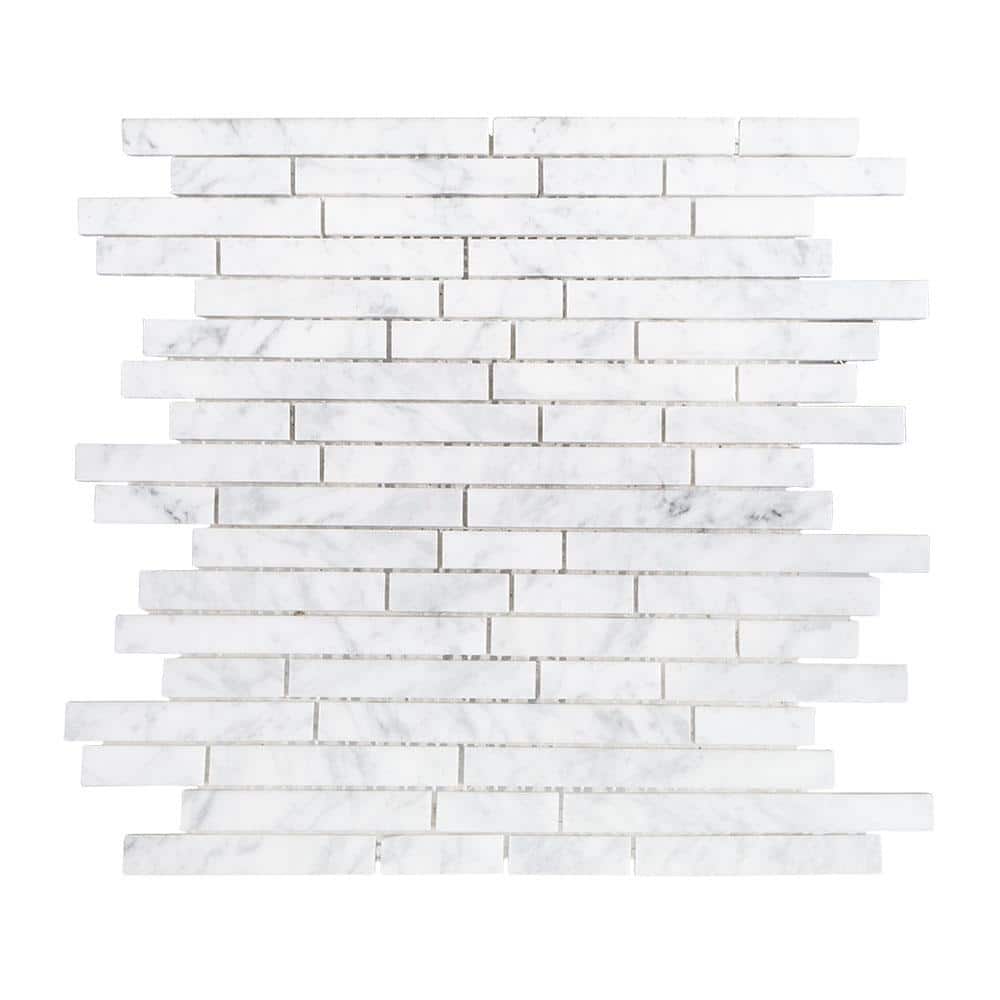 Jeffrey Court Stargazer White 11.75 in. x 12 in. Interlocking Polished ...